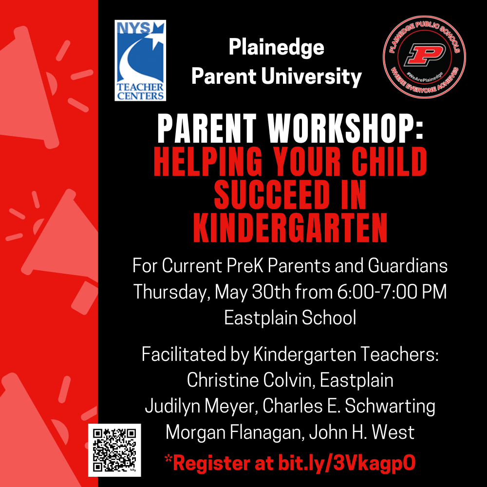 Parent Workshop: Helping Your Child Succeed in Kindergarten | Plainedge ...